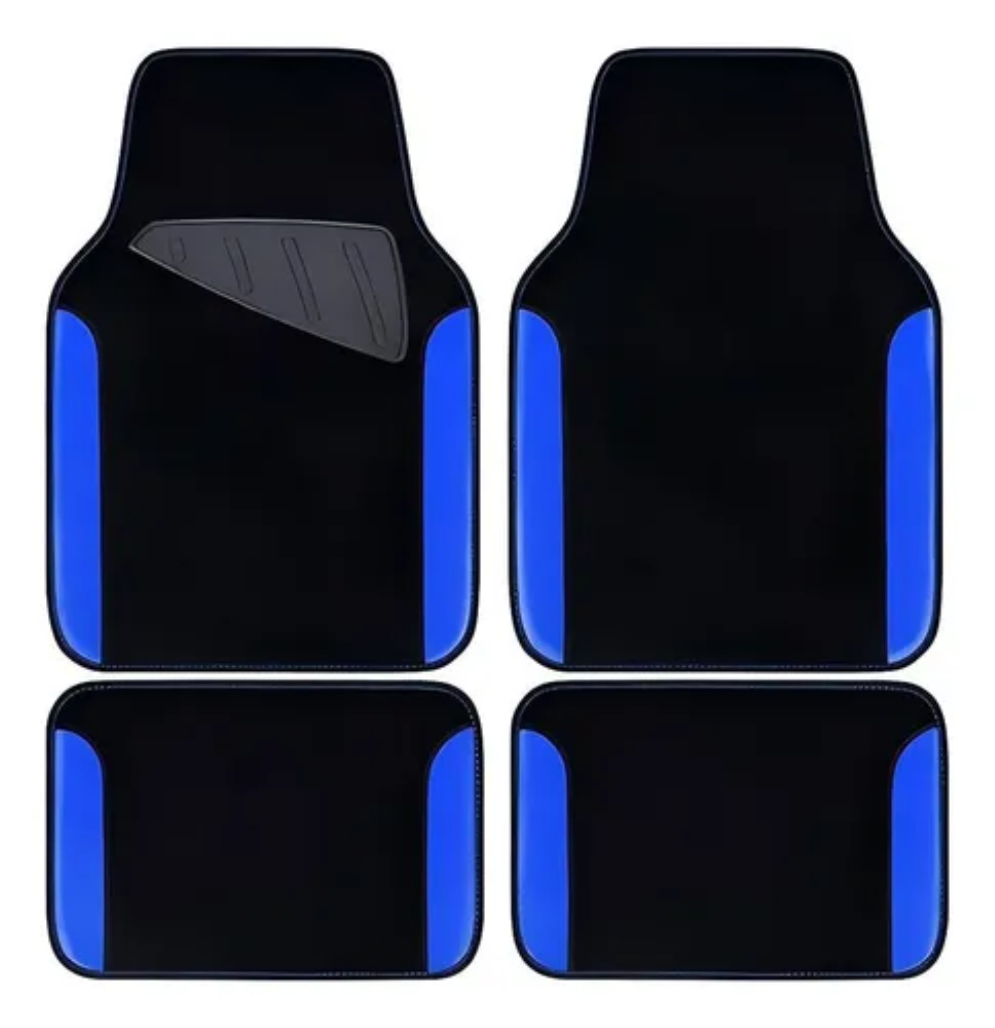 Tapete Para Carro Universal Auto Accesorios Impermeable 4pzs azul negro