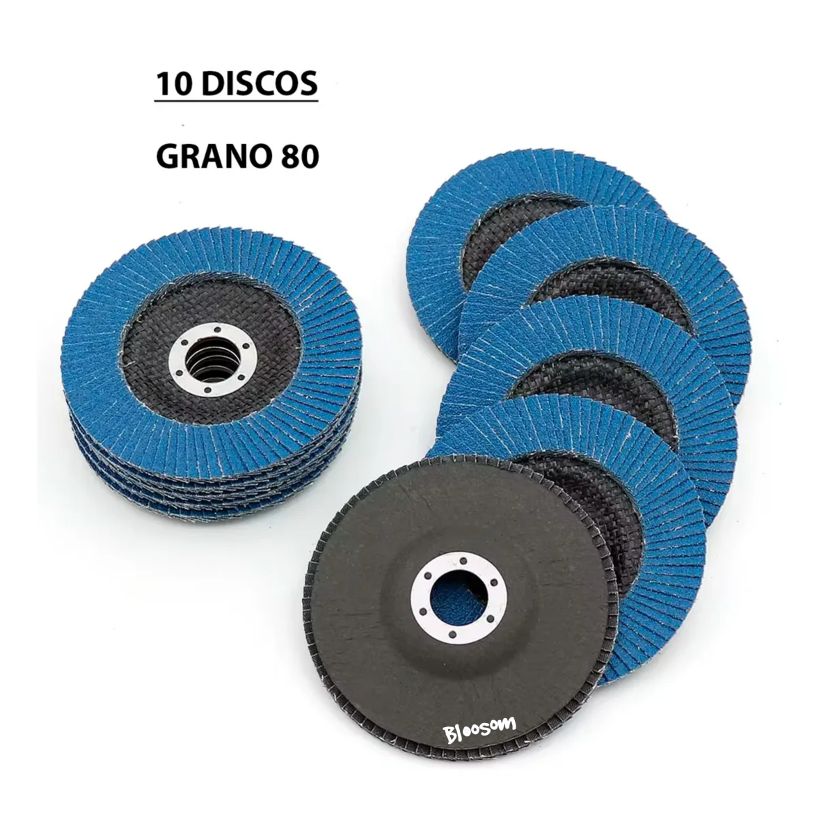 Juego Disco Lija Laminado Pulido Grano 80 Tipo 29 4 1/2 X 7/8 10pz, Azul