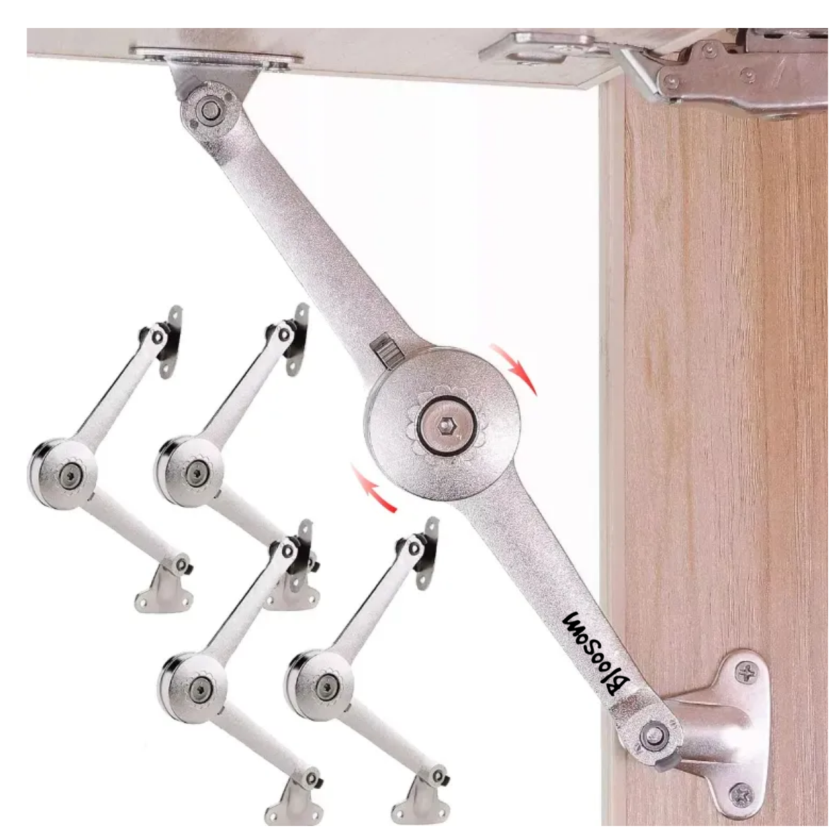 Brazo Elevable Para Puertas Alacenas Gabinetes Cocina Closet, Plata