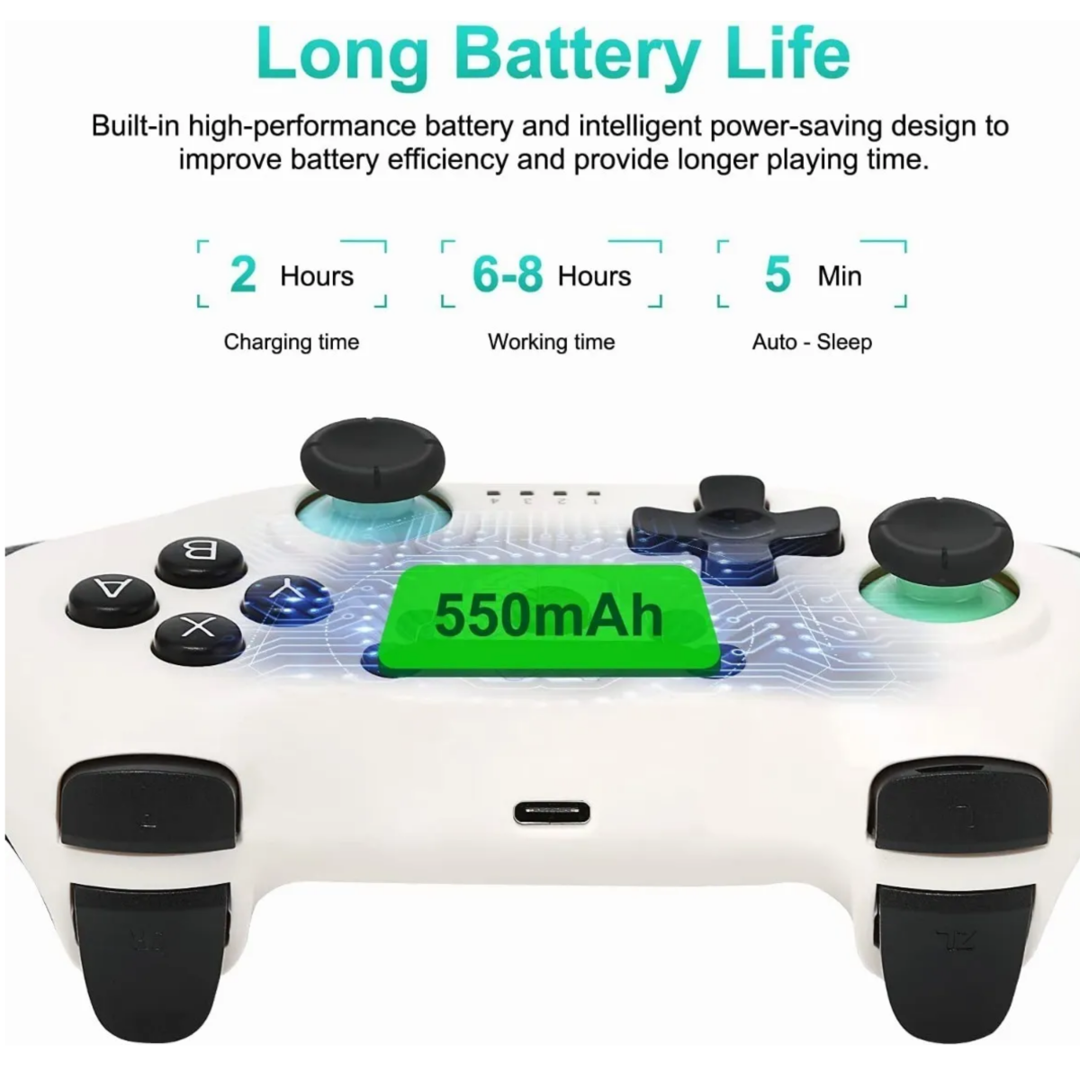 Control Inalámbrico Gamepad Joystick Para Nintendo Switch, Blanco