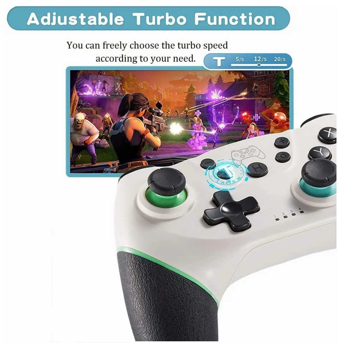 Control Inalámbrico Gamepad Joystick Para Nintendo Switch, Blanco