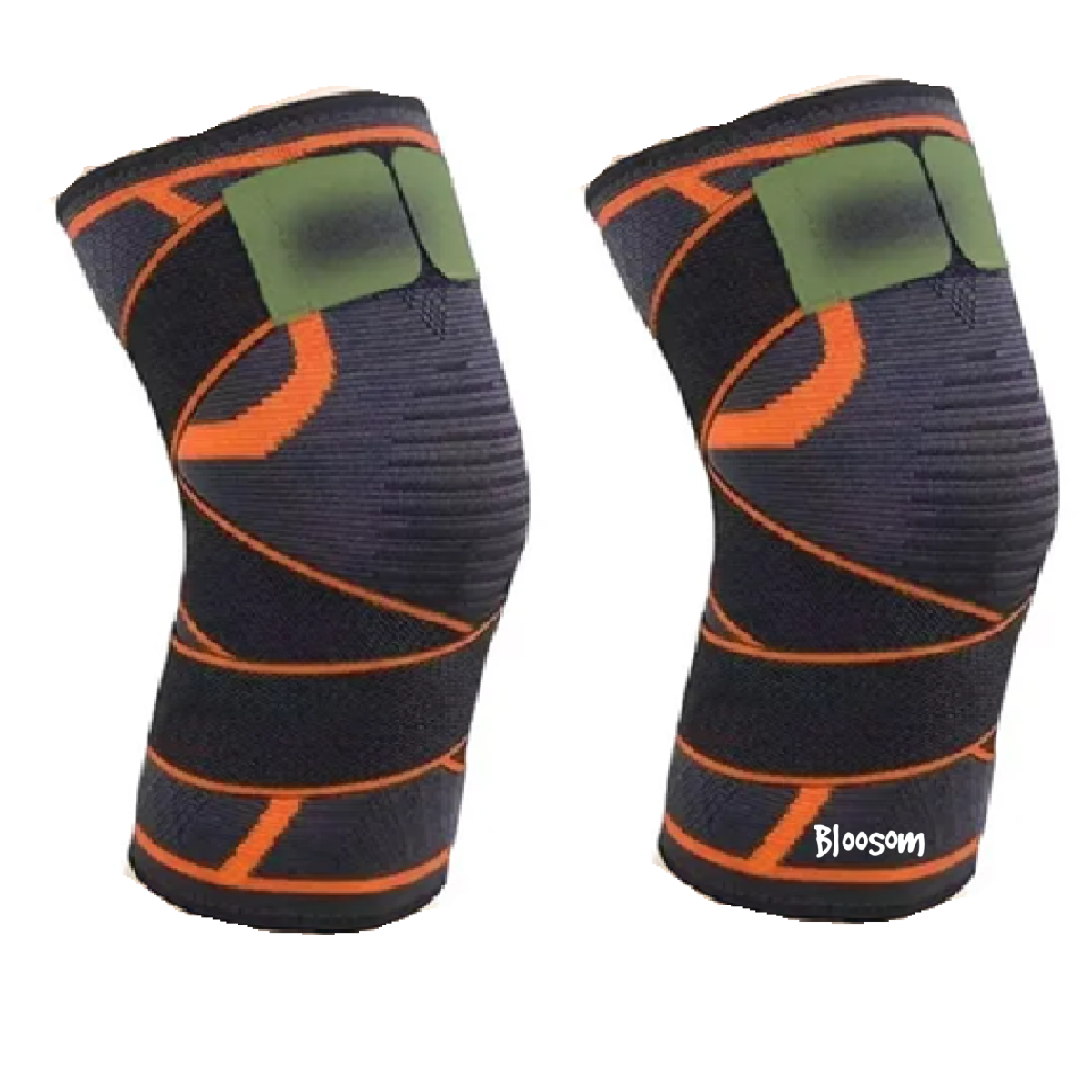 Par Rodilleras Elásticas Deportivas Compresion Para Gym. Naranja S