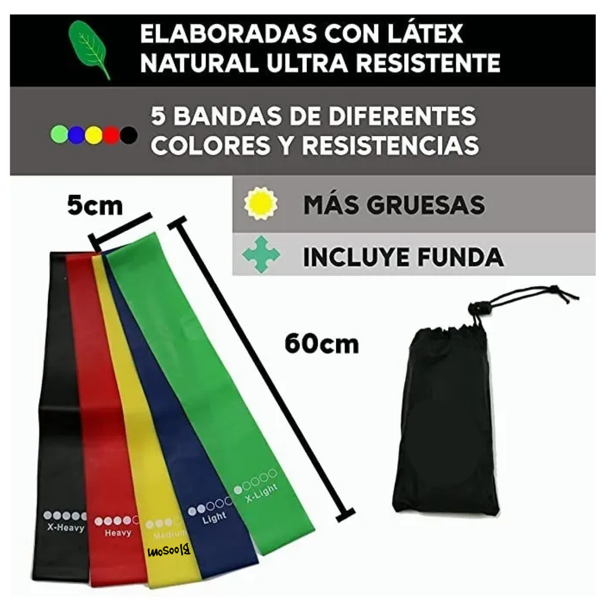 Kit Ligas De Resistencia Banda De Resistencia Ejercicio Yoga 5 Niveles, Multicolor