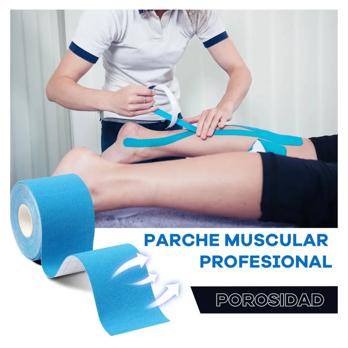 Kit 6pcs Cinta Kinesiológicas Vendaje Neuromuscular Tape 5mx5cm, Multicolor