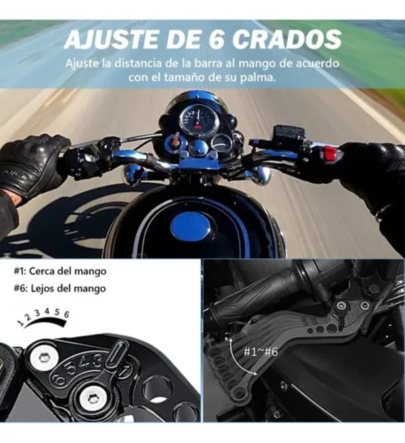 Palancas De Embrague Y Freno Universales 22mm Bomba De Freno Azul Rey