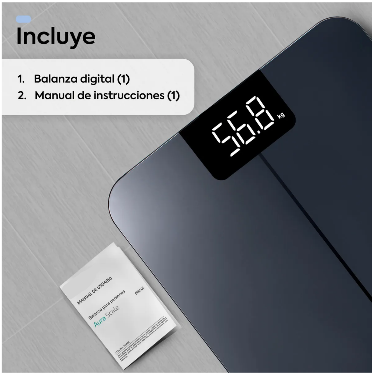 Bascula Digital Peso Personas 180 Kg Pesa Corporal Baño Negro