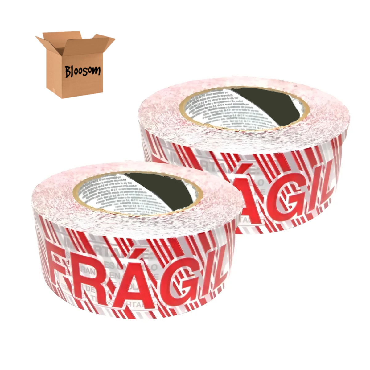 Cinta Adhesiva Para Embalajes Frágiles 48 mm x 150 Mts Blanco/Rojo