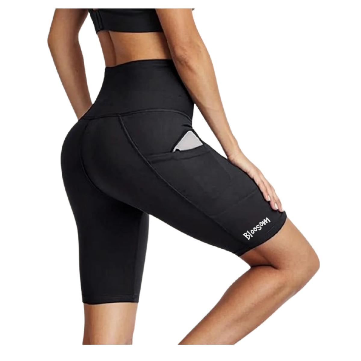 Short Licra Deportiva Gym Correr Super Calidad Bolsa Celular Negro Talla M