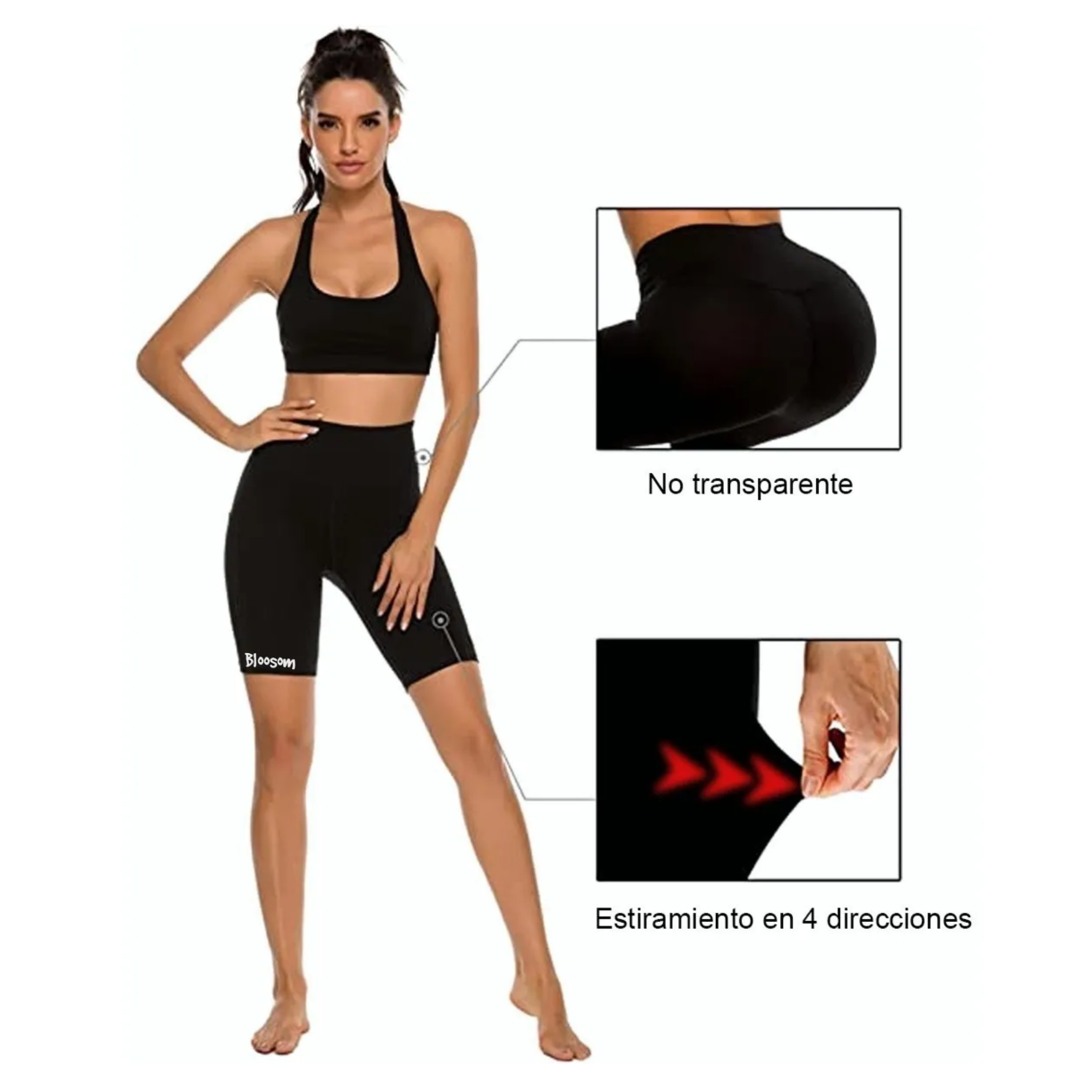 Short Licra Deportiva Gym Correr Super Calidad Bolsa Celular Negro Talla S