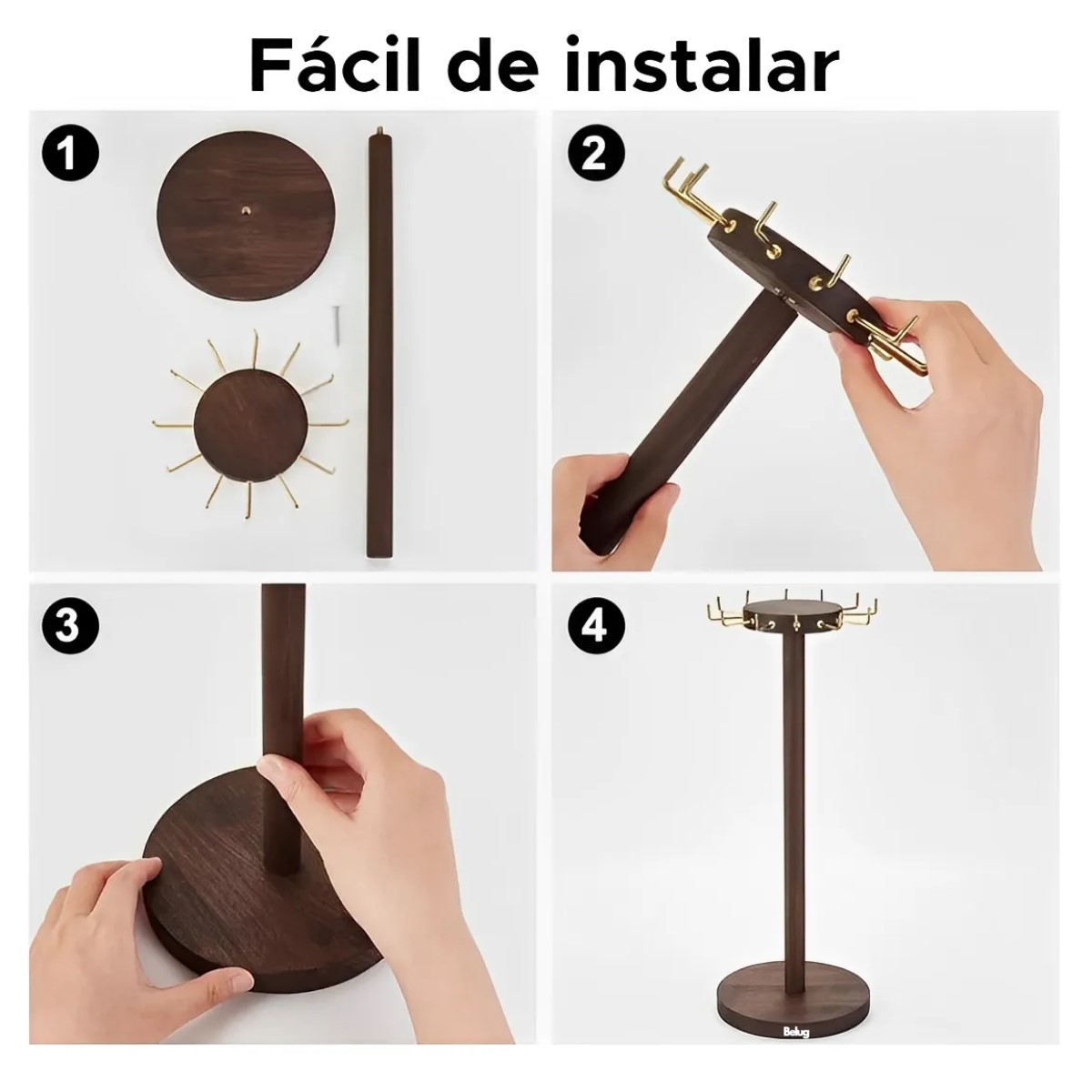 Exposidor Collar Organizador/porta Pulsera De Madera Joyero