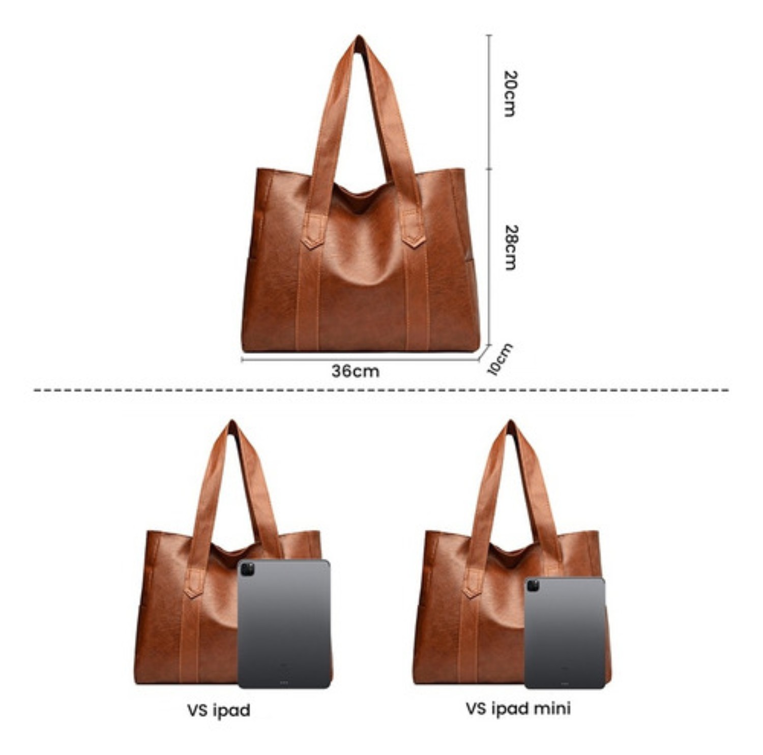 Bolso Sencillez Bolsa Dama Cuero Suave Gran Capacidad Hombro Cafe