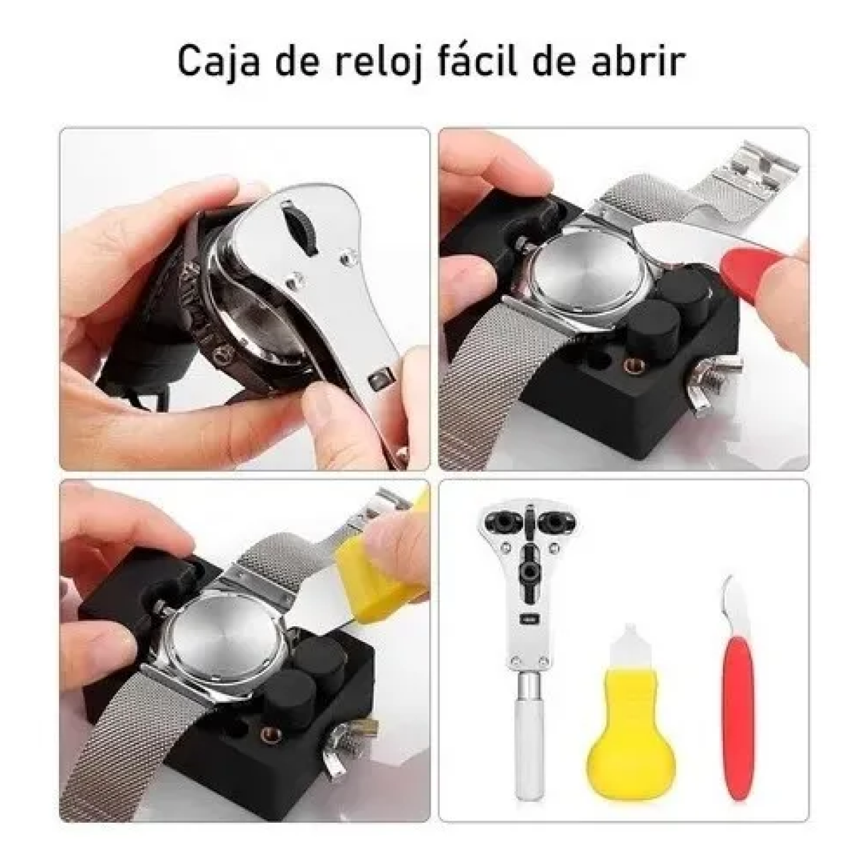 Kit Herramienta Reparación Reloj Relojero Joyero 147 Piezas, Multicolor