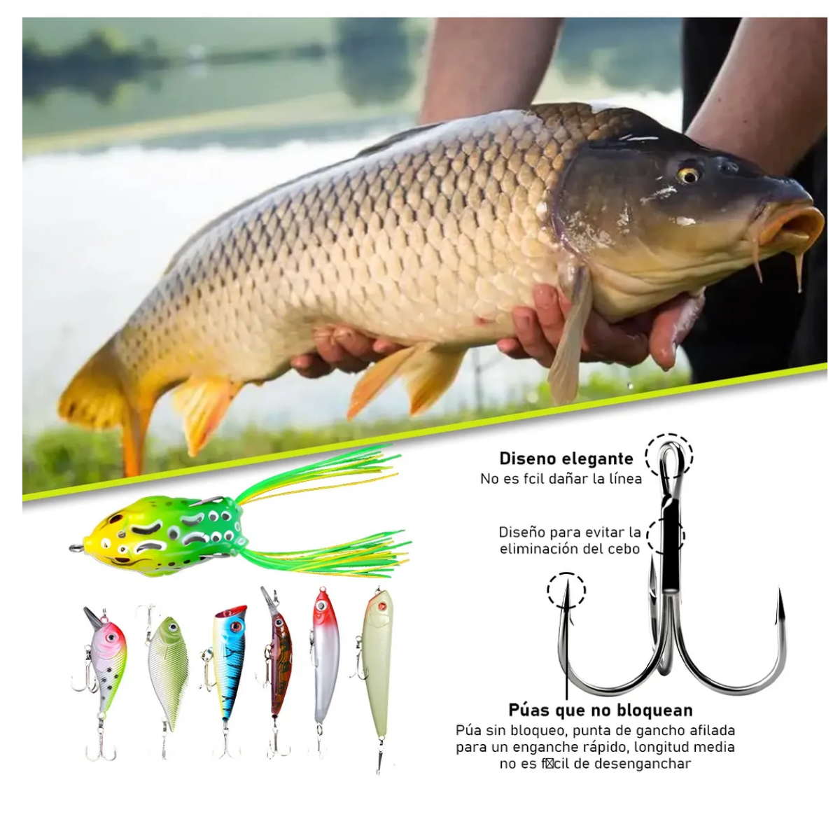 Señuelos Pesca Profesional, kit De Curricanes Pesca 102 Pcs, Multicolor