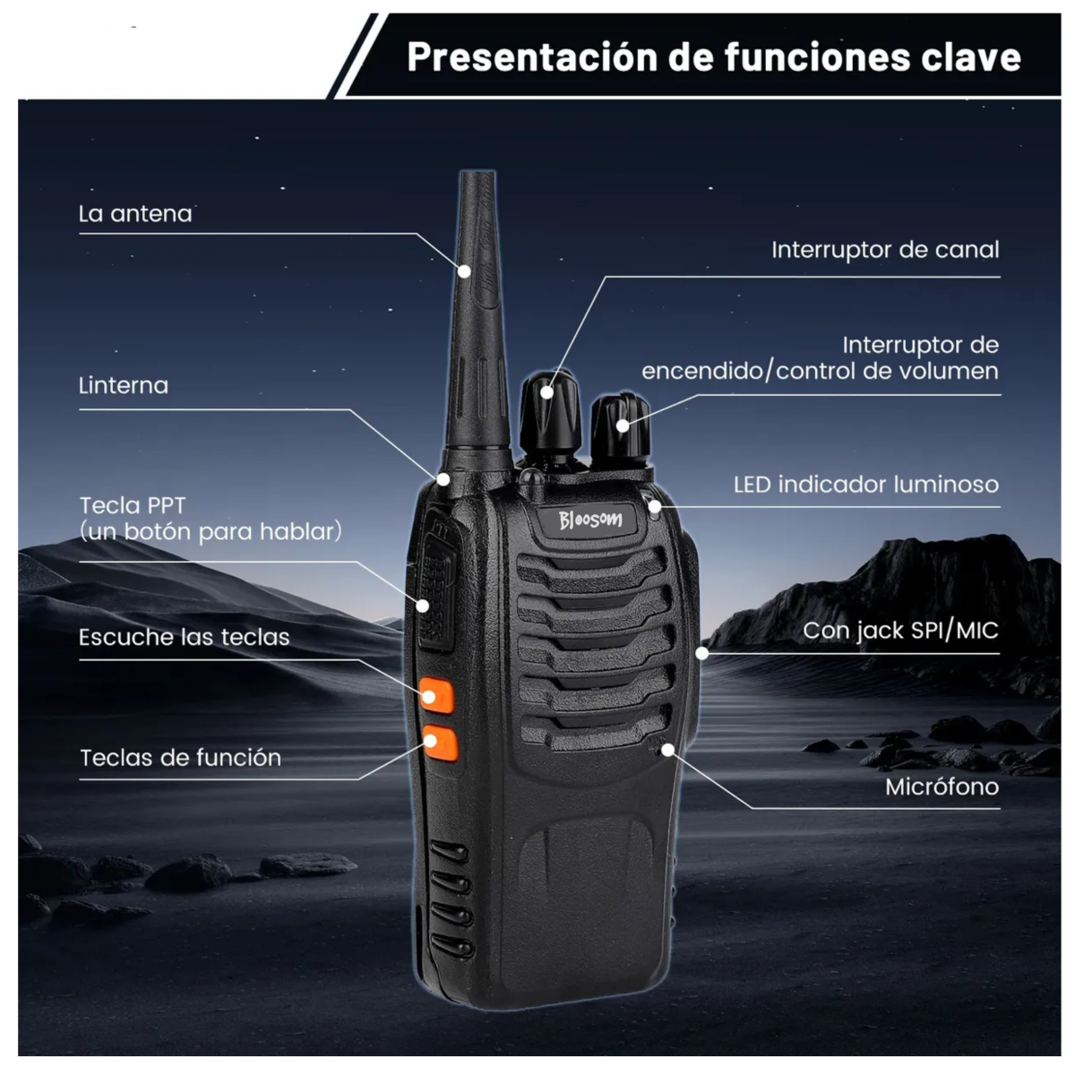Set 2 Radios Con Manos Libres Set-2, Negro