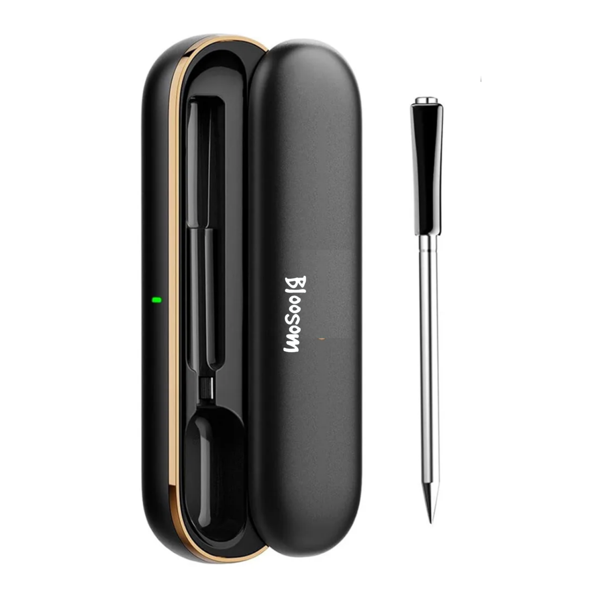 Termómetro Inalámbrico Para Cocinar Carne Y Barbacoa Con Blu Color Negro