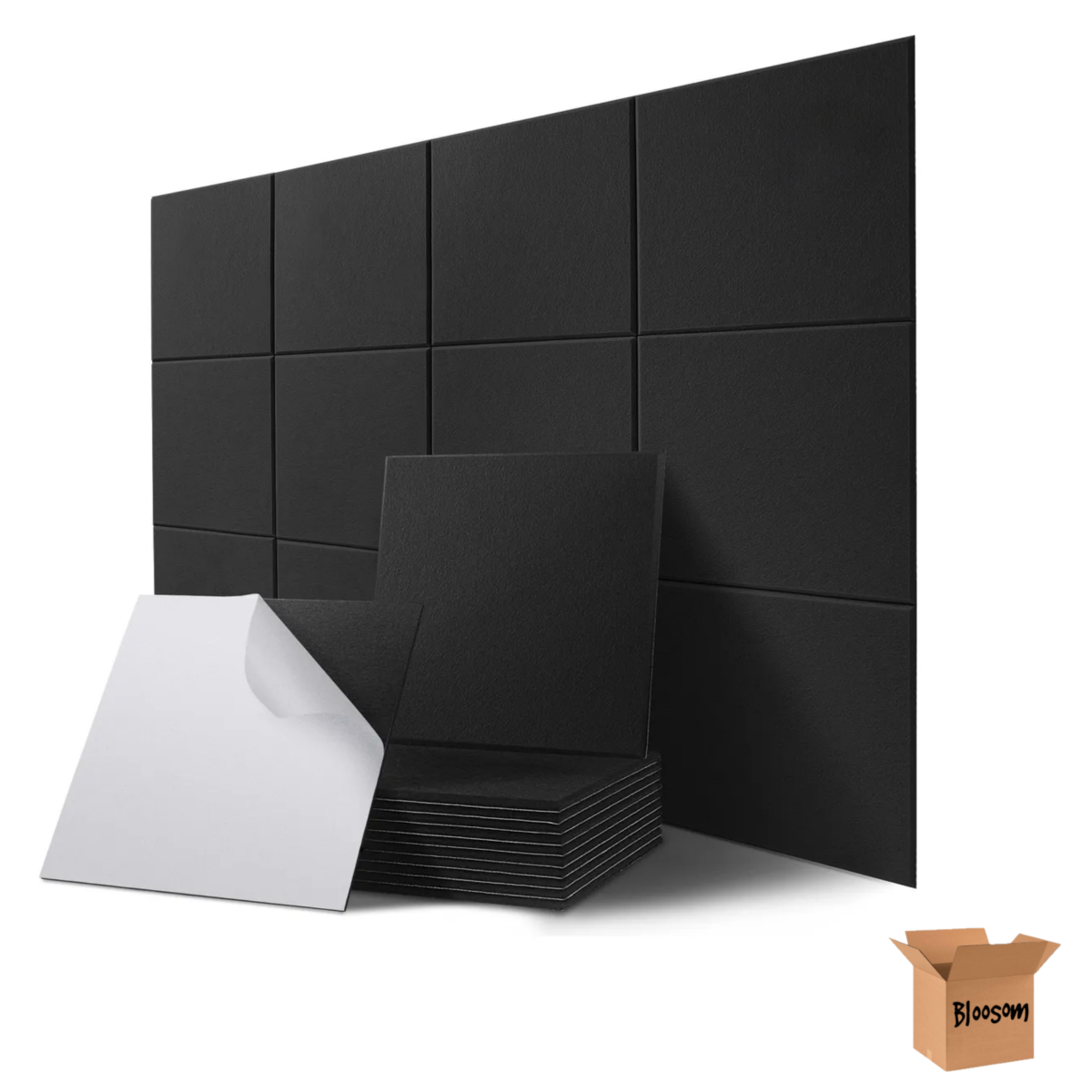 Paneles Acústicos 30x30x1 Cm Absorbente Negro 12 Pcs
