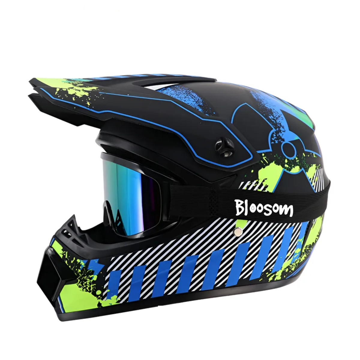 Casco Para Motocicleta Todoterreno Certificado Dot Con Gafas Talla M 53 ...