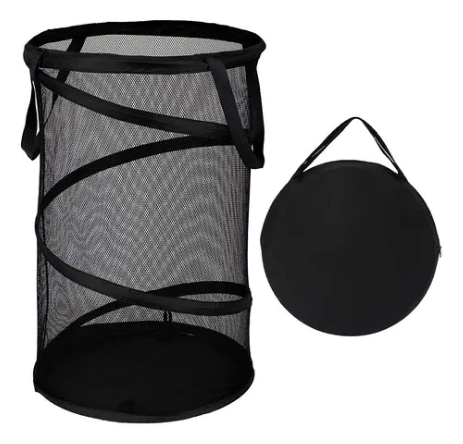 Cesta Plegable De Malla Para Ropa Sucia Organizador 75 L Negro