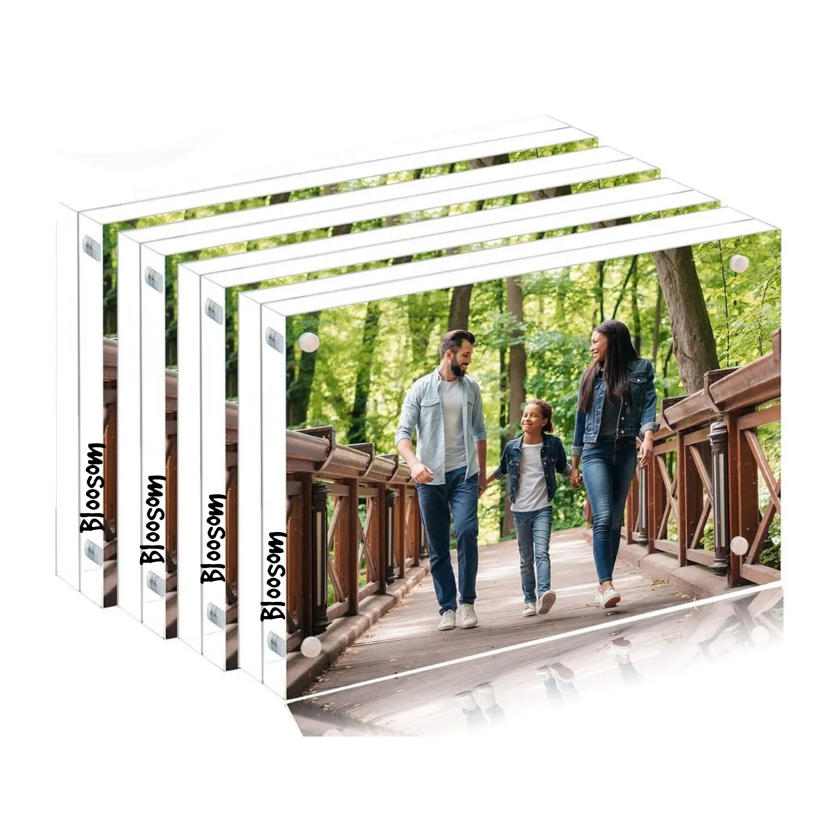 Portaretratos Cristal Marco Magnético Acrílico 15x10cm,4 Pcs Color Agua ...