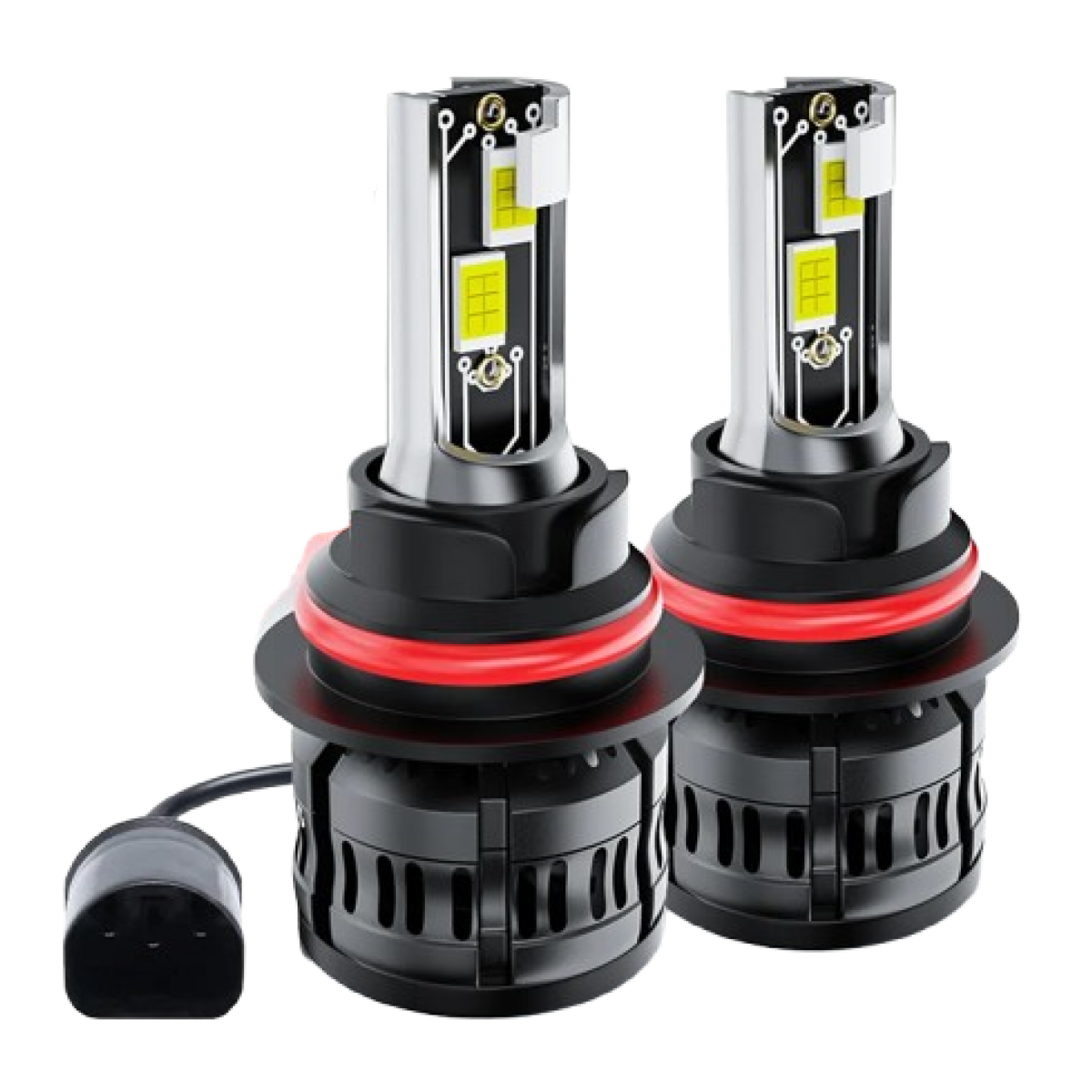 Kit Faros De Led Conector 9007 Luz Alta Y Baja 6500k Negro