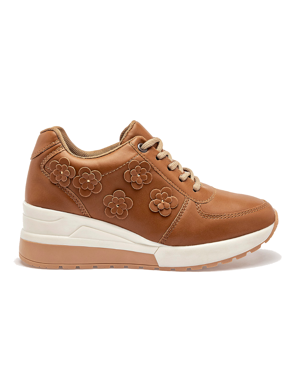 TENIS CON PLATAFORMA COLOR CAFE