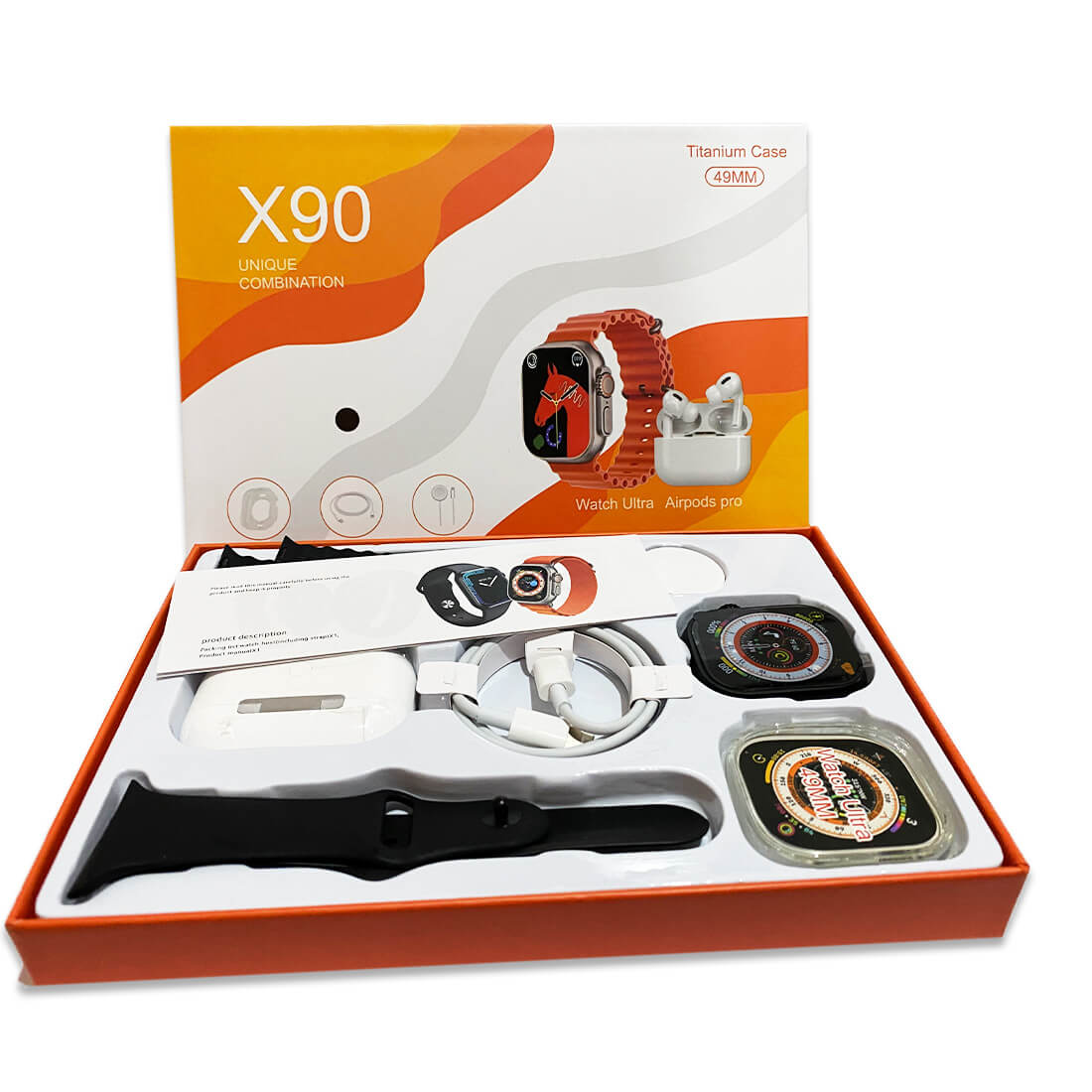 Smartwatch Elegante Deportivo X90 Carga Inalámbrica Audifono Caja ...
