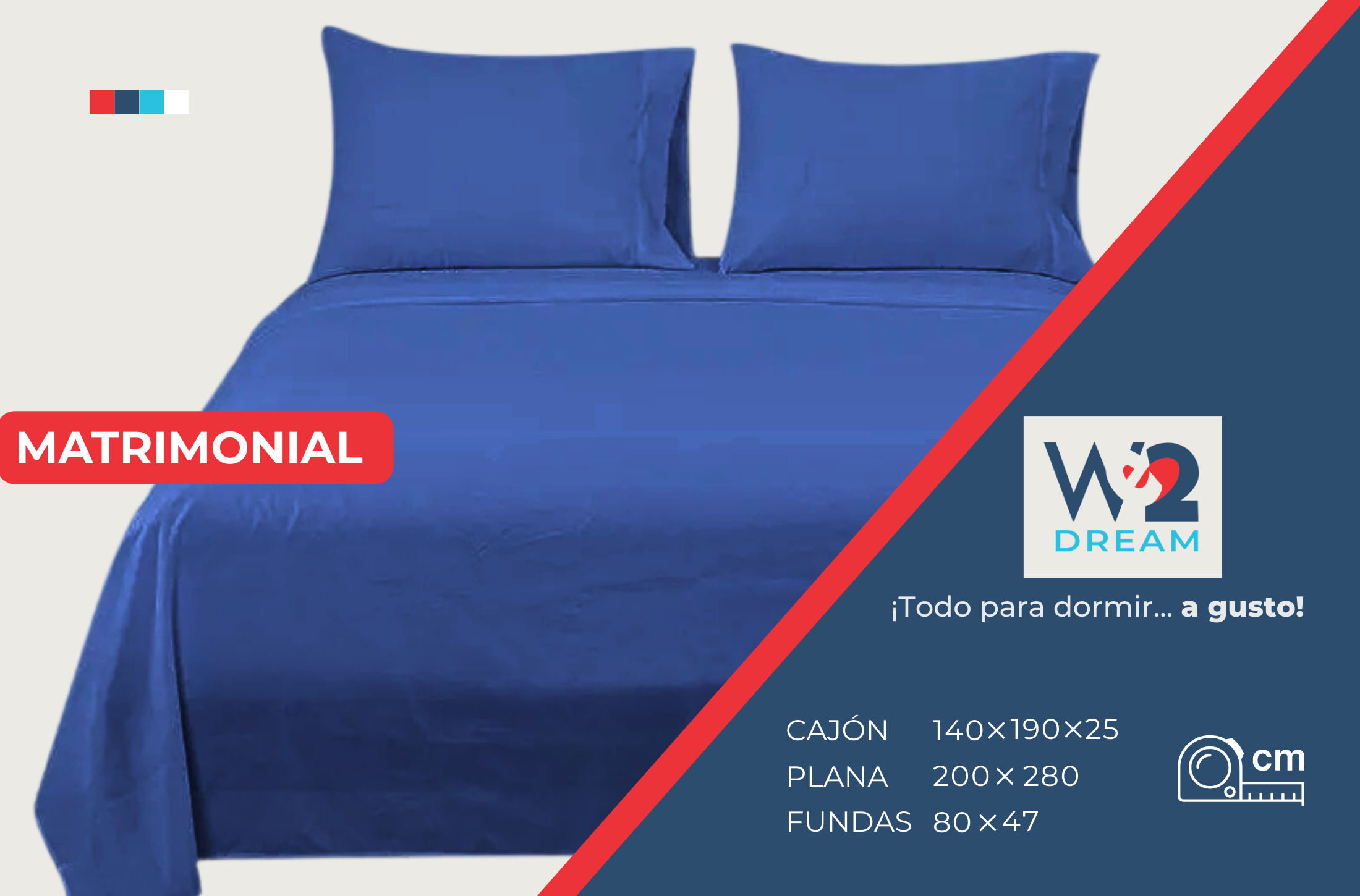 We2 Dream ♥ Juego de Sábanas de Algodón Matrimonial Premium 300 Hilos ...