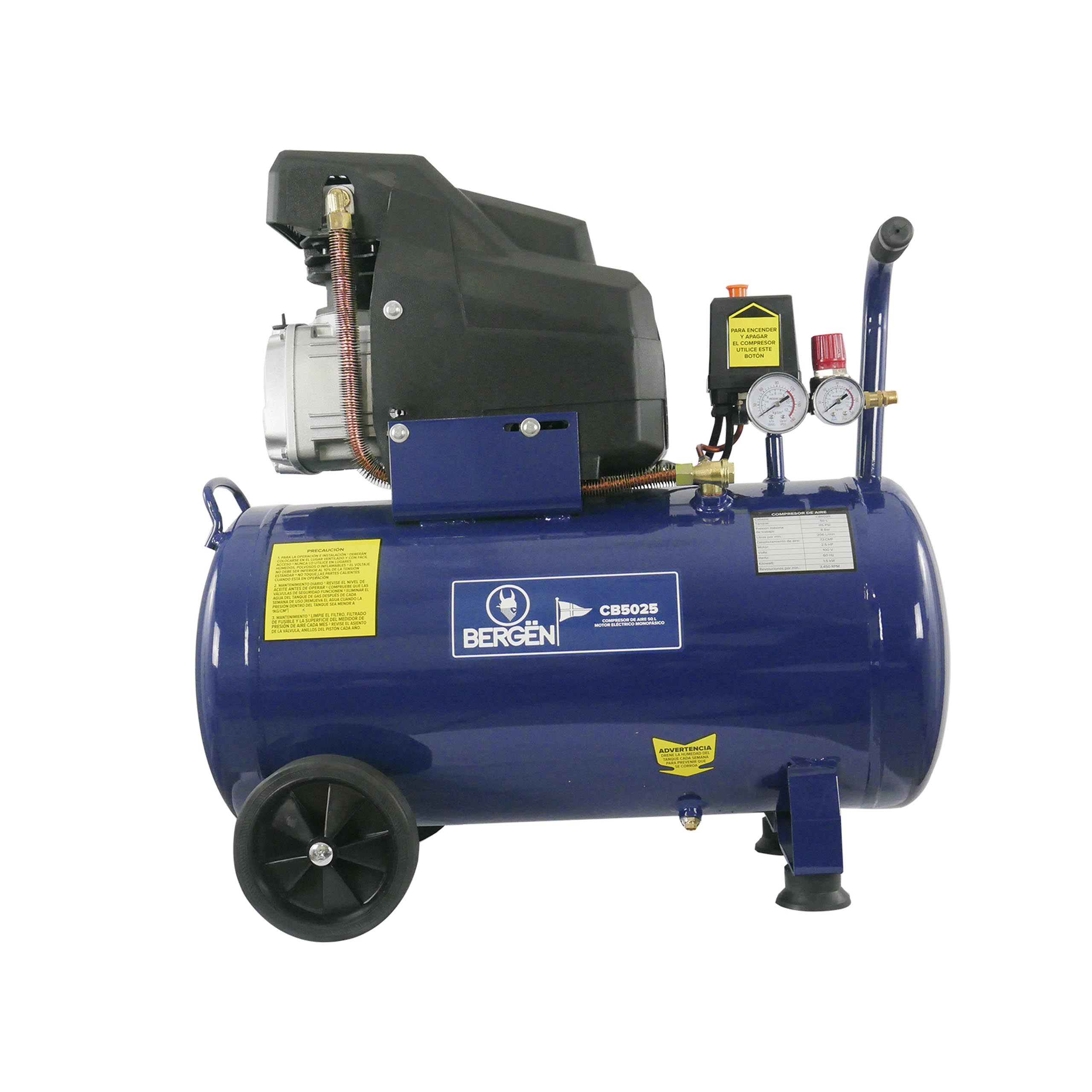 COMPRESOR ELÉCTRICO BERGEN CB5025 50 L C/CREK 2.5 HP 110V