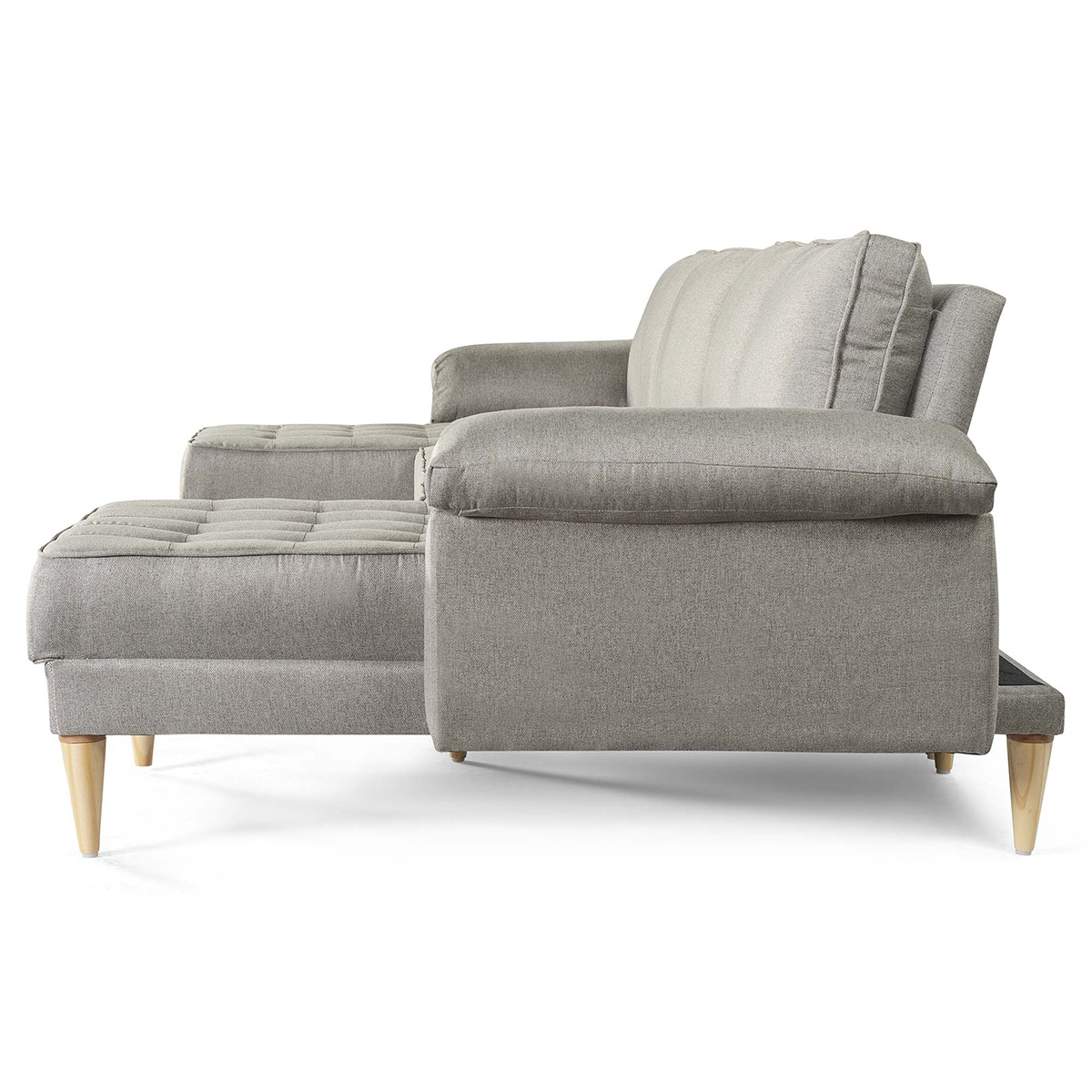 Sala Modular Doble Chaise Makora Salazar con Memory Foam, Color Gris ...