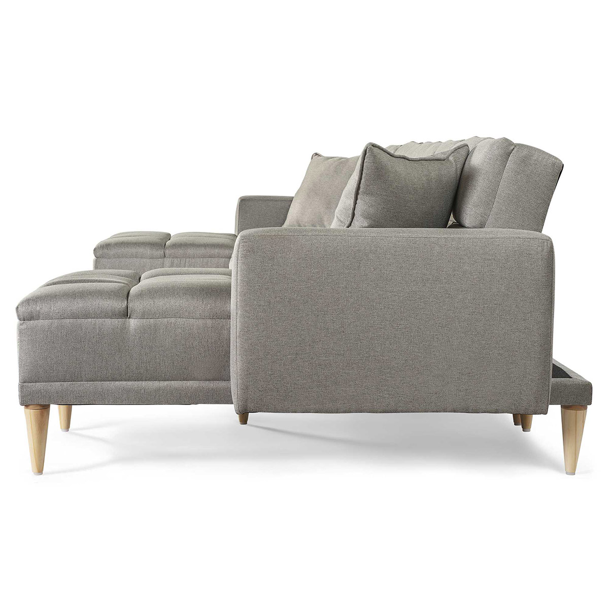 Sala Modular Doble Chaise Makora Travis con Memory Foam, Color Gris ...
