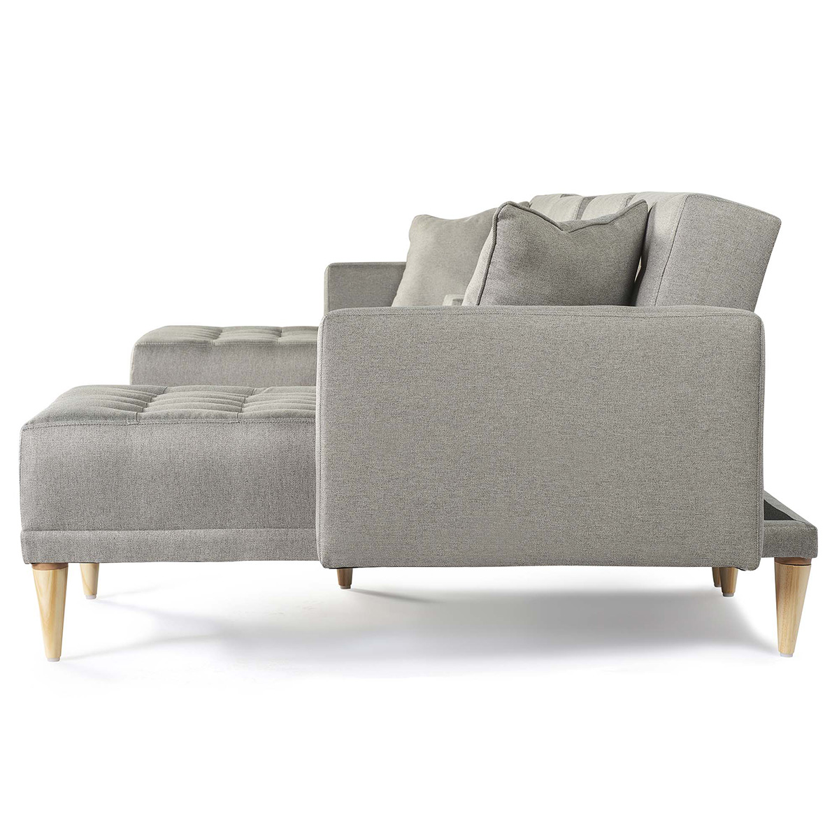 Sala Modular Doble Chaise Makora Marietta con Memory Foam, Color Gris ...