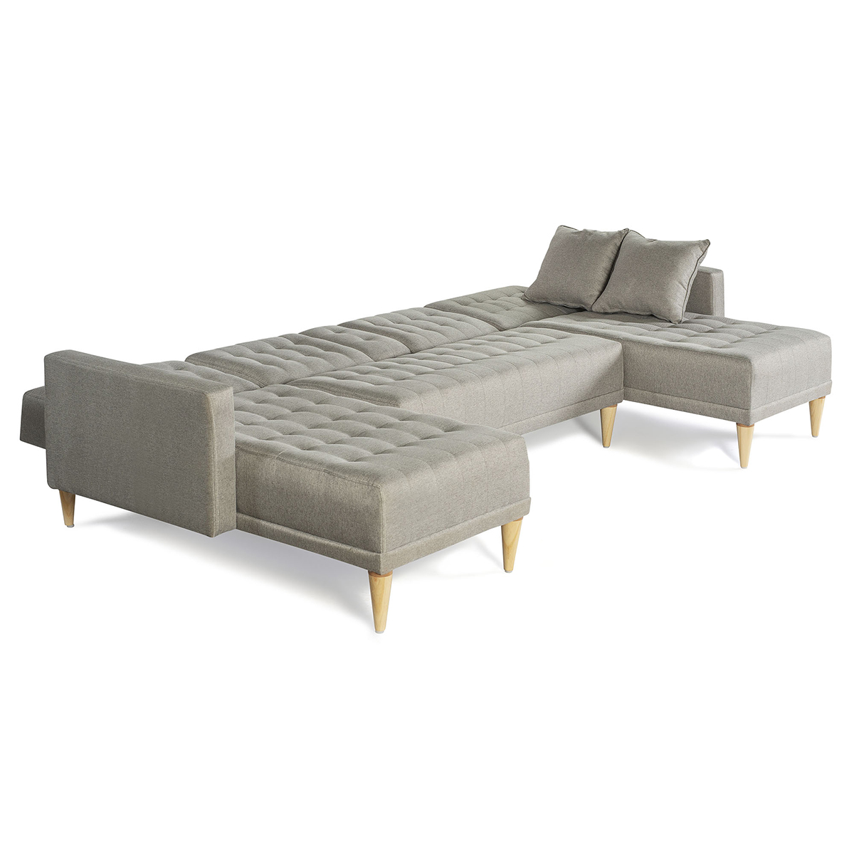 Sala Modular Doble Chaise Makora Marietta con Memory Foam, Color Gris ...