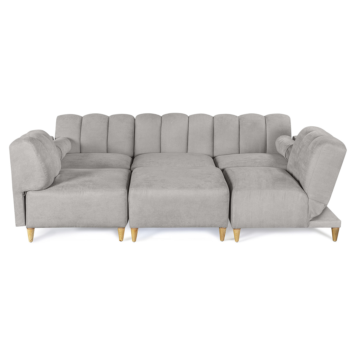 Sala de 6 modúlos Makora Kieran con Memory Foam, Color Gris Claro ...