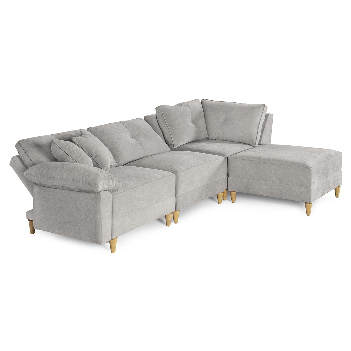 Sala de 4 modúlos Makora Maristella con Memory Foam, Color Gris Claro ...