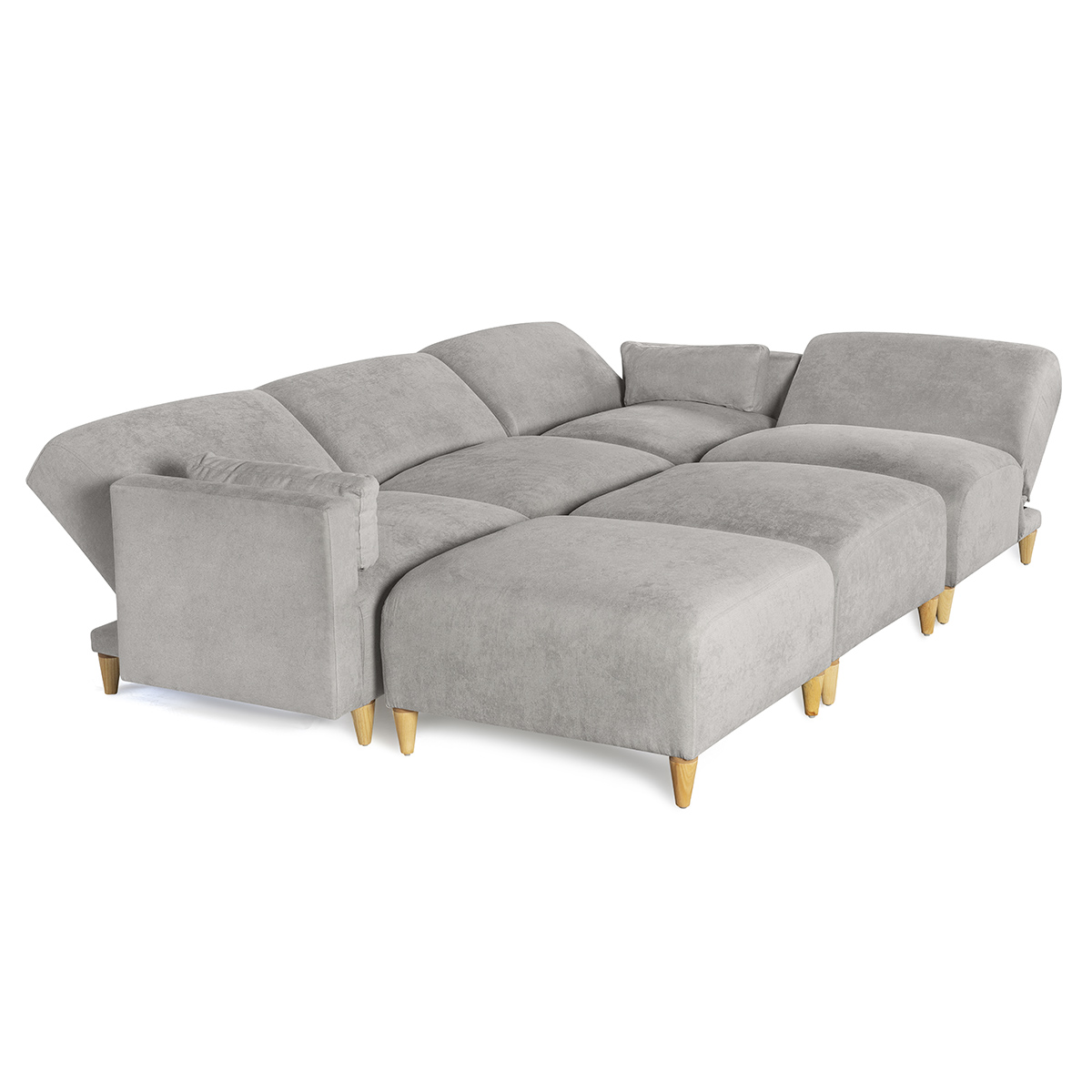 Sala de 6 modúlos Makora Zavian con Memory Foam, Color Gris Claro ...