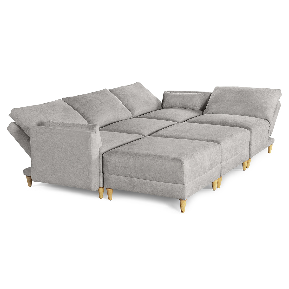 Sala de 6 modúlos Makora Everyn con Memory Foam, Color Gris Claro ...