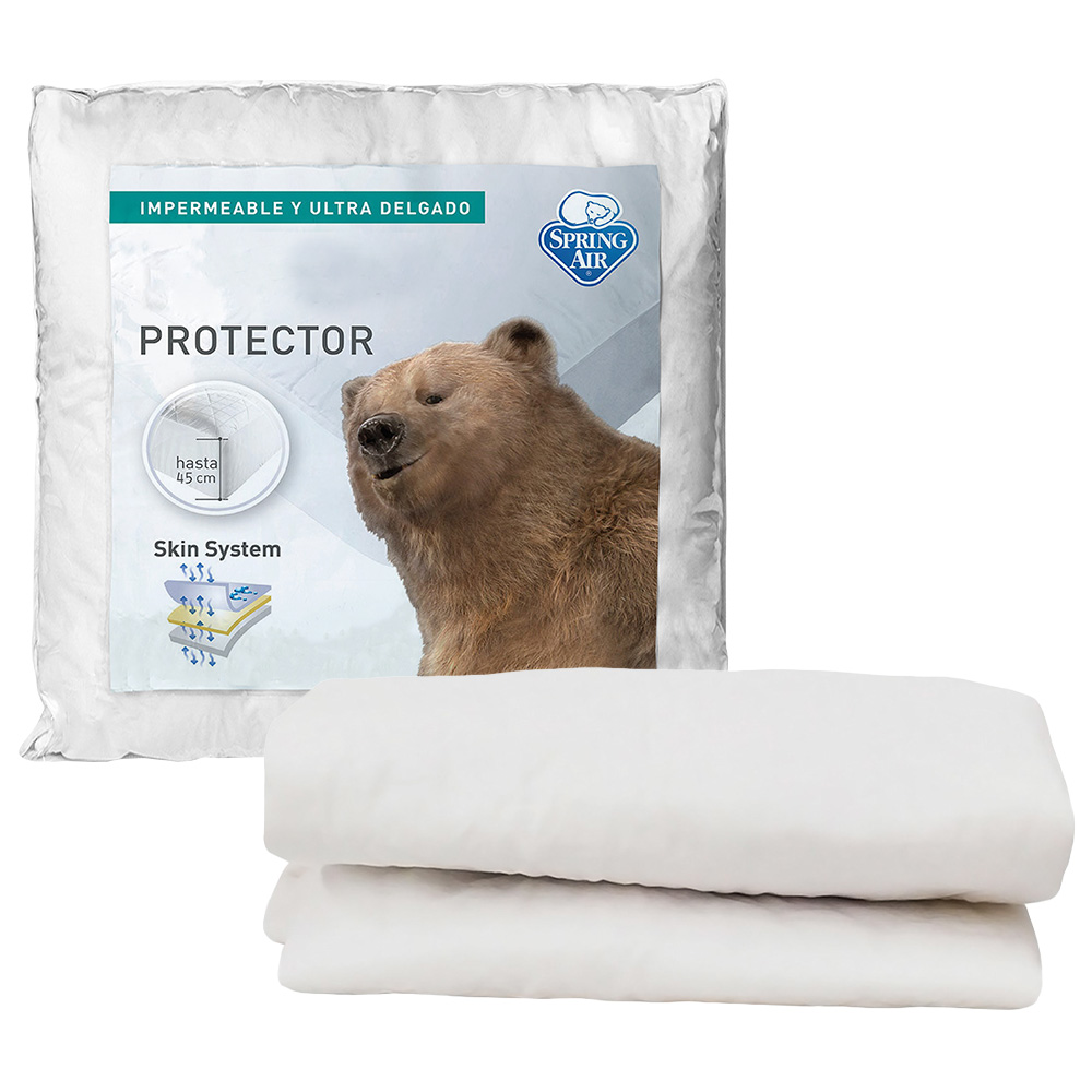 Protector de Colchón UltraSoft Spring Air Individual + Sábanas Basic Grey