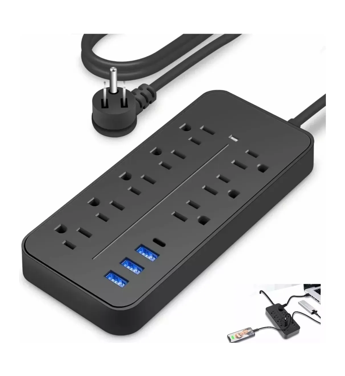 Multicontactos Electricos Usb Premium Regleta 8+3+1accesorio Malubero ...