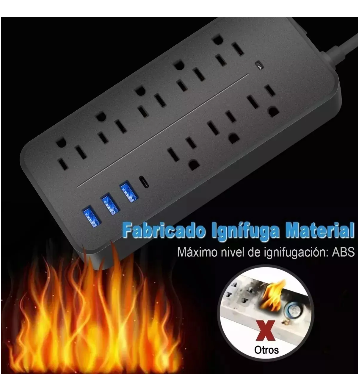 Multicontactos Electricos Usb Premium Regleta 8+3+1accesorio Malubero ...