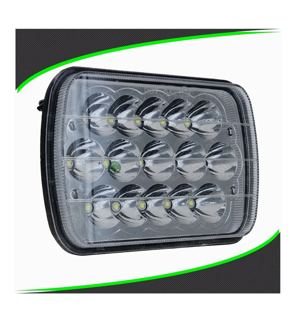 Set 2 Faros Unidad Cuadrada Rectangular 15 Leds 5x7 Alta/baja F5 Malubero