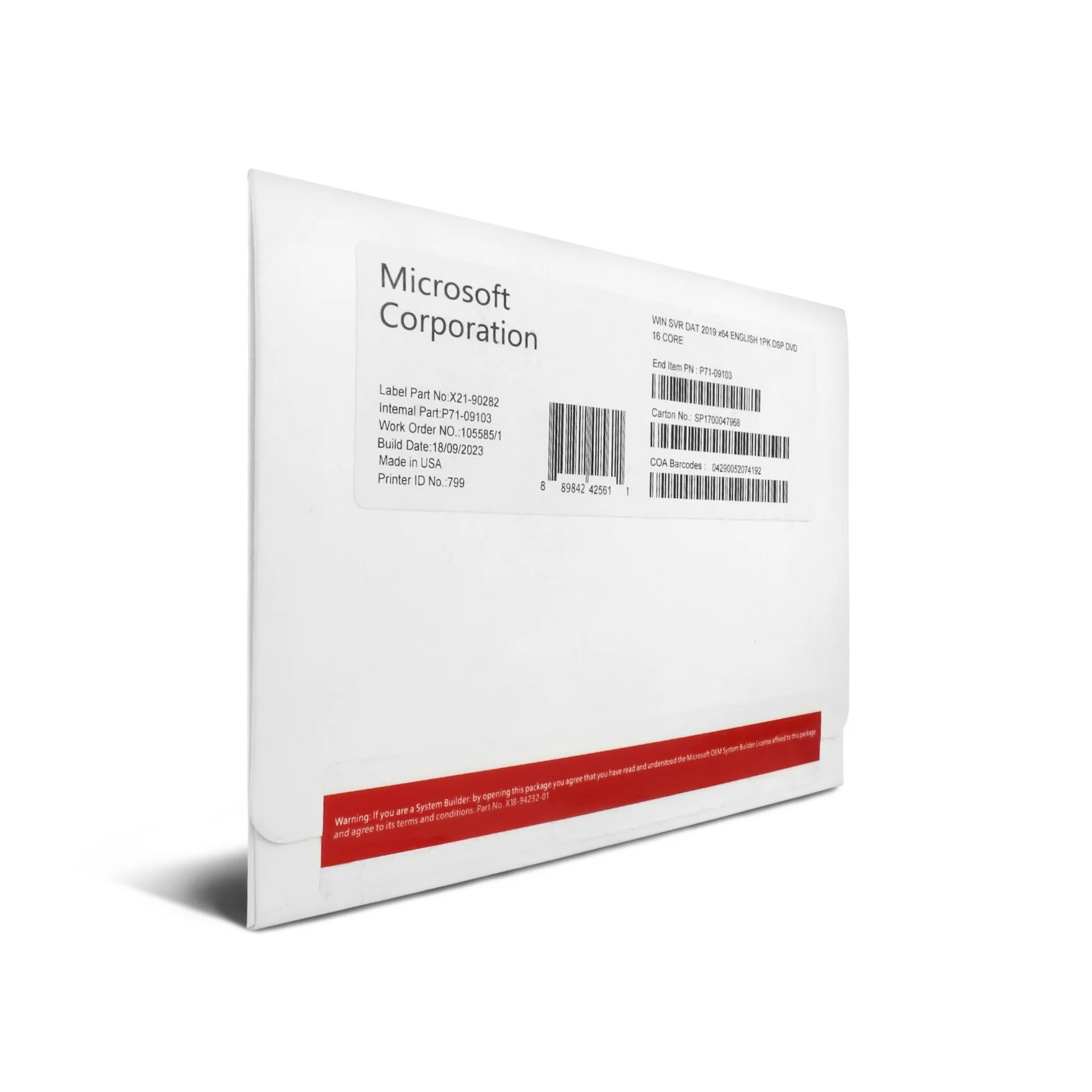 Windows Server 2019 Standard 10 Cajas OEM