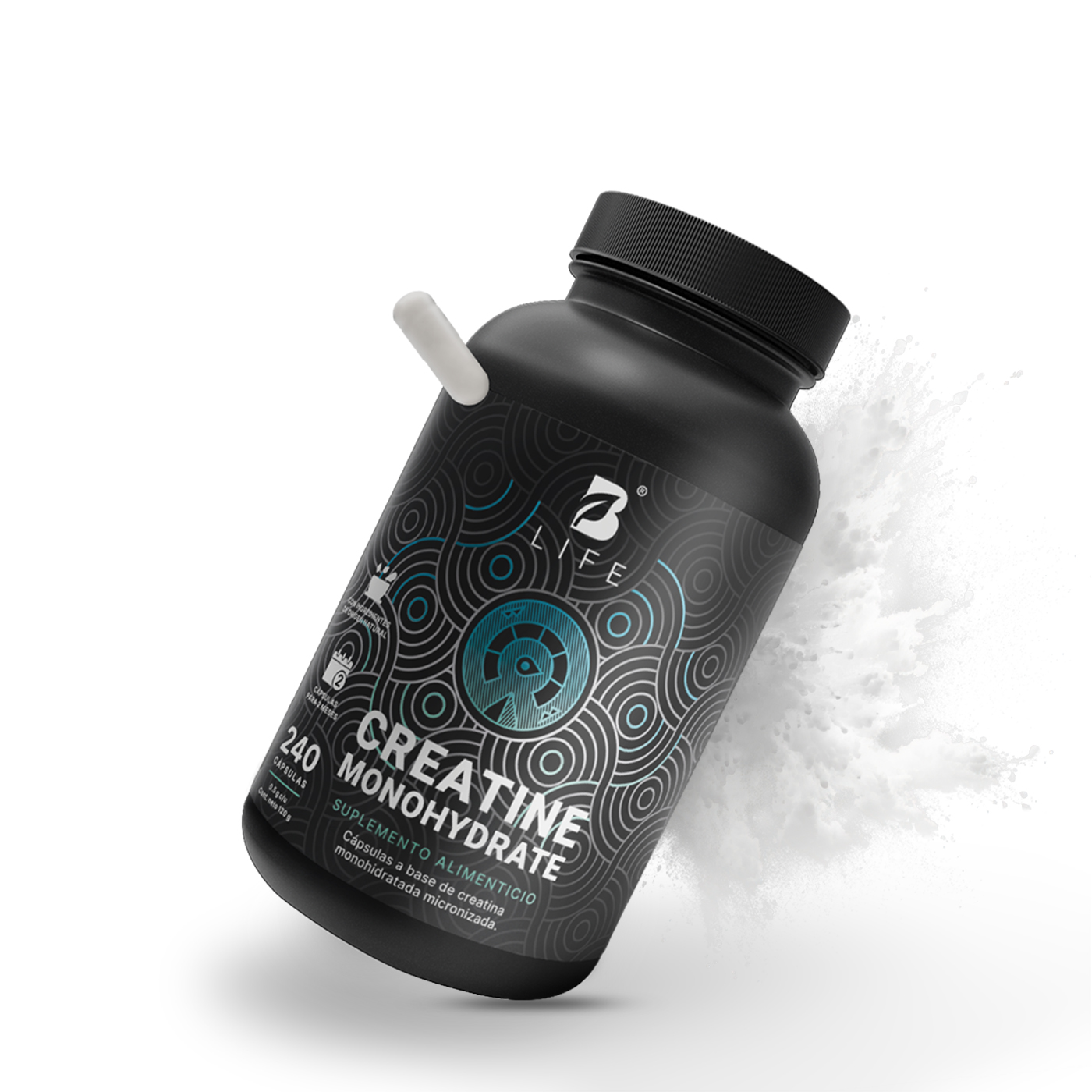 B Life Creatina Monohidratada | 240 cápsulas | Alta Pureza y Máxima Absorción | Creatine Monohydrate