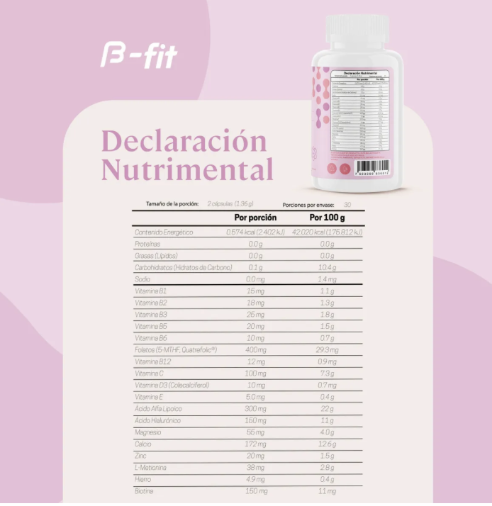 B-fit M-beauty Suplemento Multivitaminico Mujer 60 Cápsulas Sabor Sin sabor