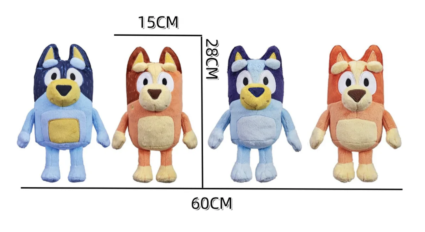 4 Bluey Familia Bluey Bingo Hermano Hermana Muñeco Peluche
