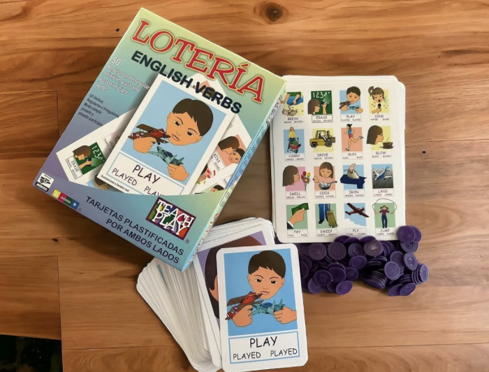 Juego De Lotería De Verbos En Inglés Teach Play