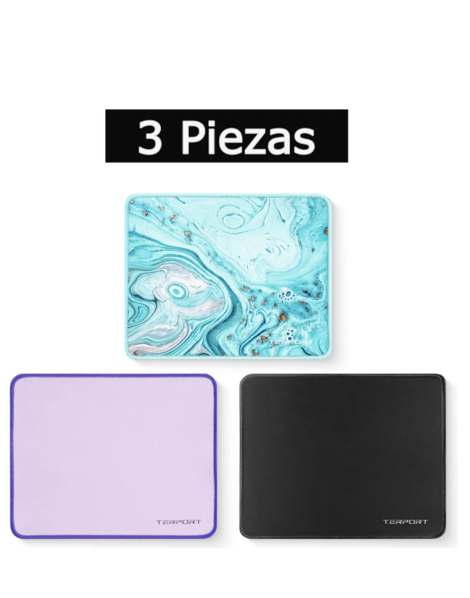 TERPORT 3 Piezas Mouse Pads Con Bordes Reforzados 25x21cm Color Azul ...