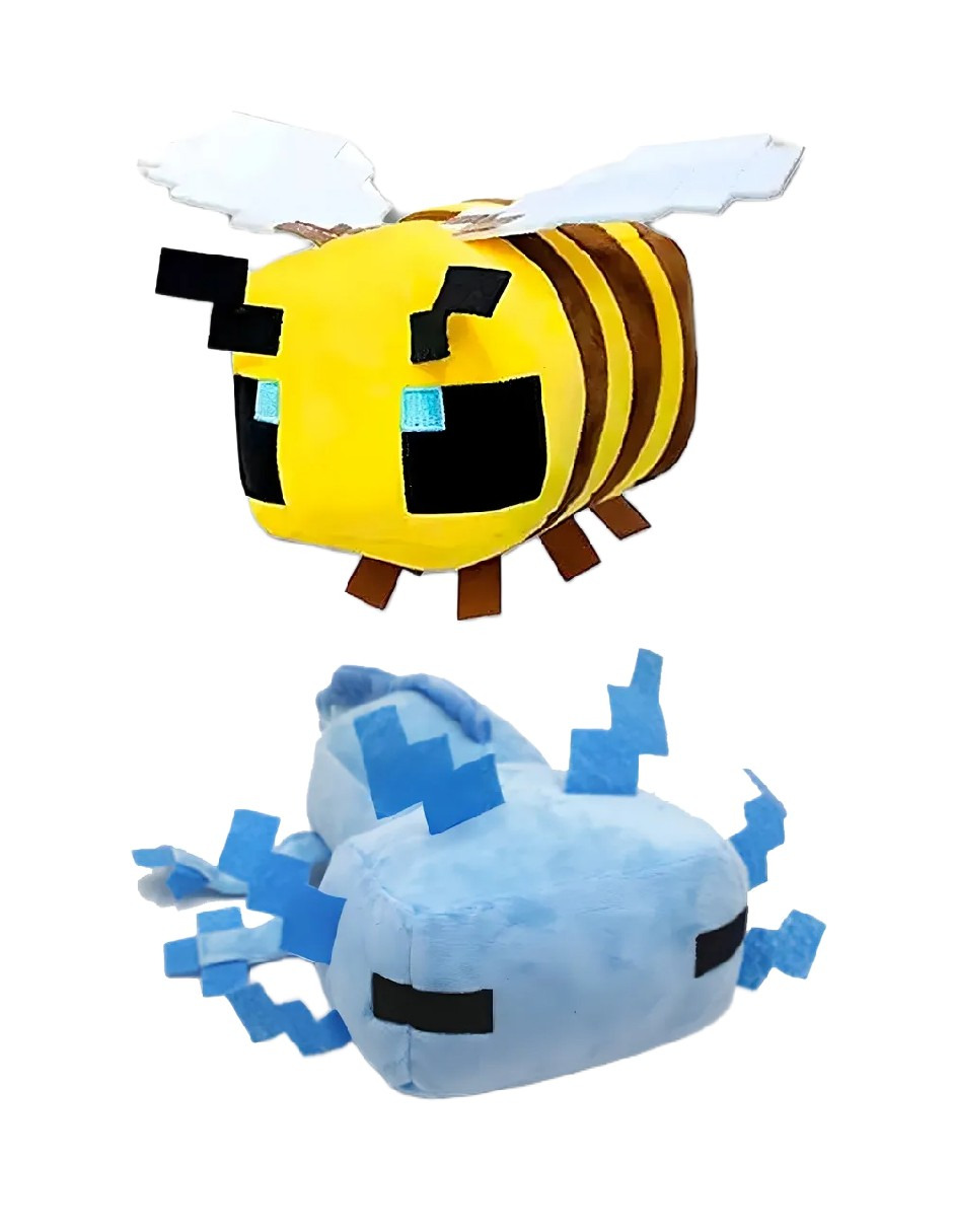 2 Pcs Peluche Abeja Minecraft Buzzy Bees,salamandra