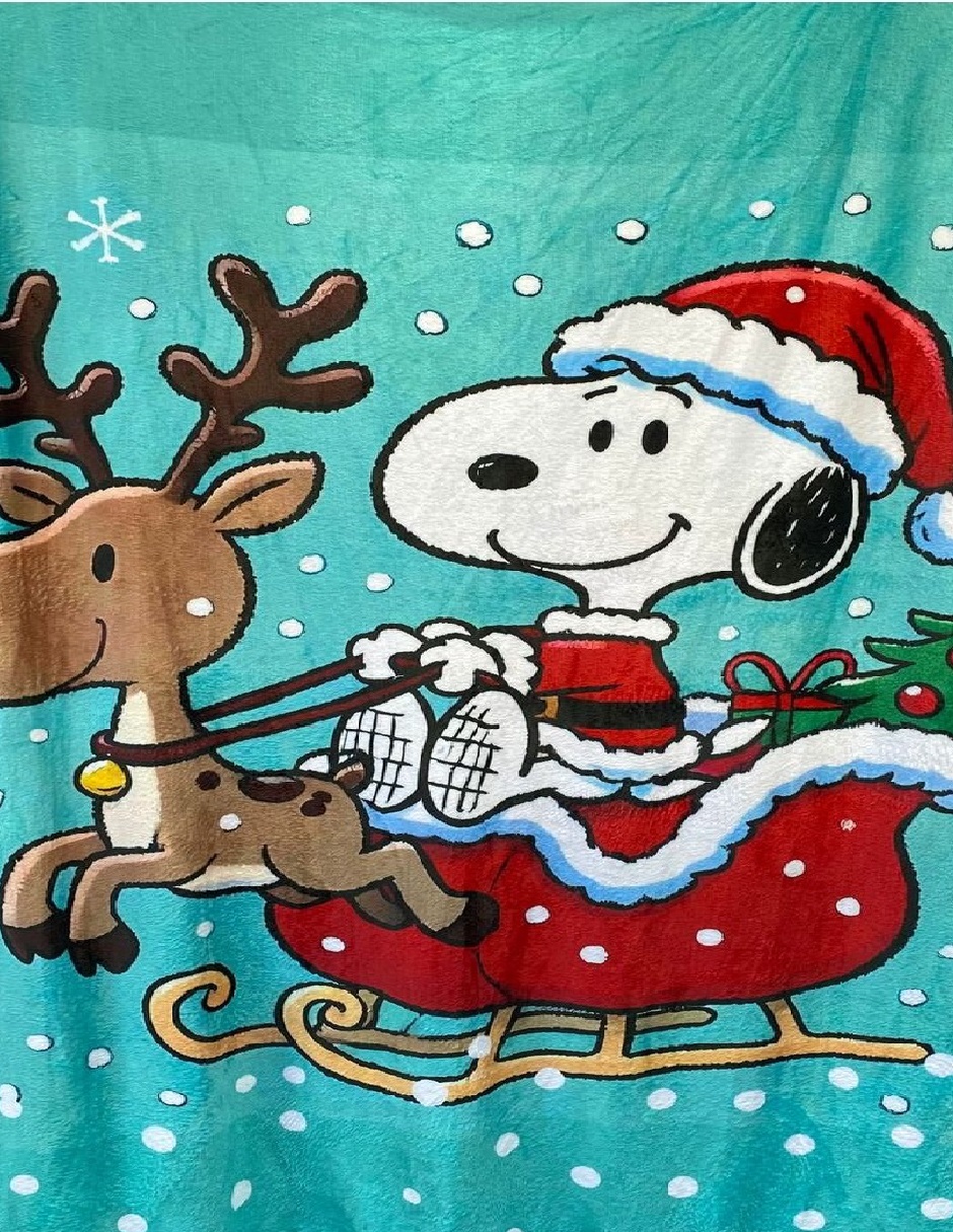 Exclusiva! Cobija Frazada Ultra Suave Snoopy Santa Claus
