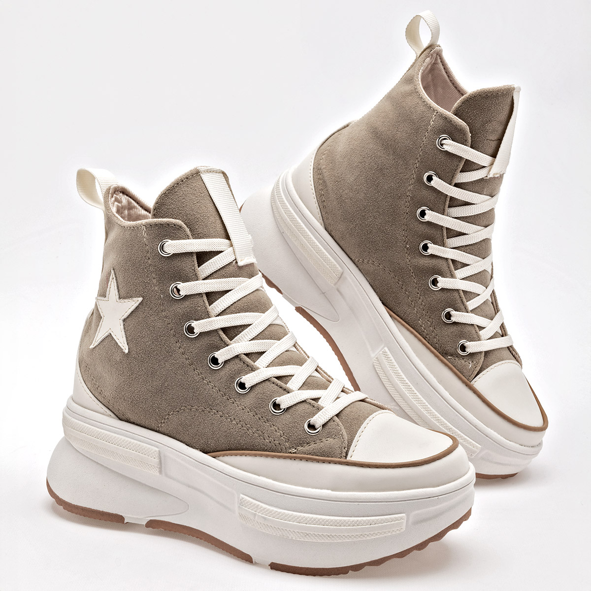 TENIS URBANO BOTIN PLATAFORMA MUJER BEEN CLASS 18461 BEIGE LATE