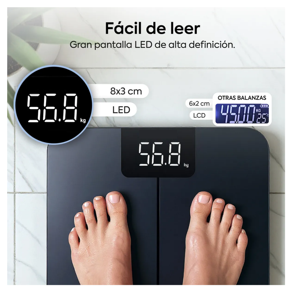 Bascula Digital Peso Personas 180 Kg Pesa Corporal Baño Personal negra